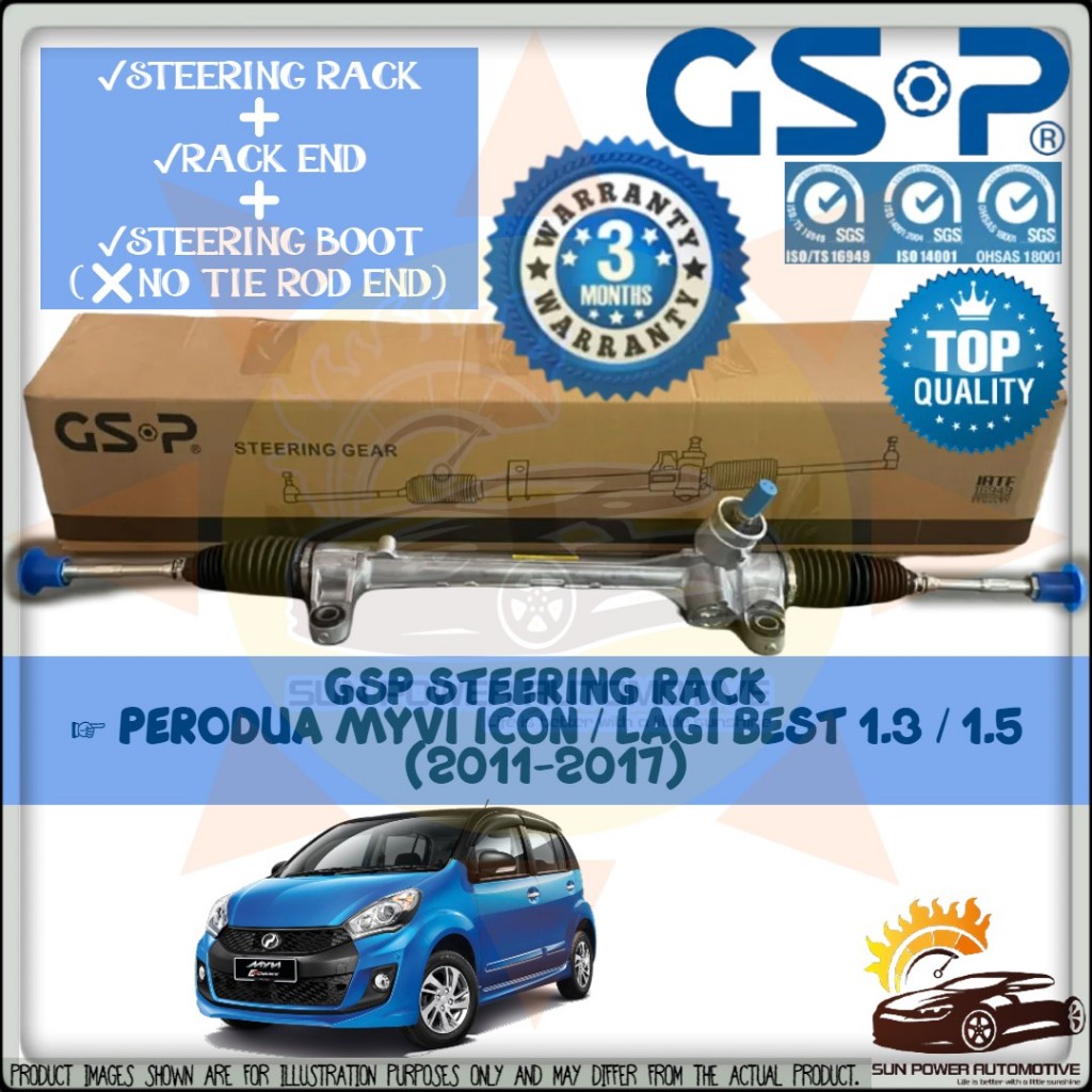 Perodua Myvi Icon Lagi Best 1.3 1.5 GSP Power Steering Gear Rack Assy ...