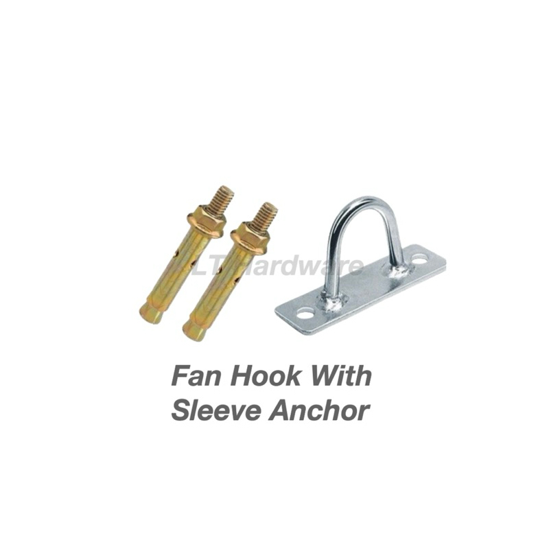 Ceiling Mount D-Type Fan Hook Gantung Kipas come with 2sleeve anchor ...