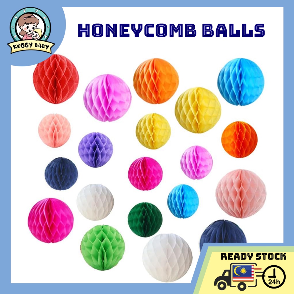 KOGGY Colourful Honeycomb Paper Lantern Balls as Birthday Wedding Party ...