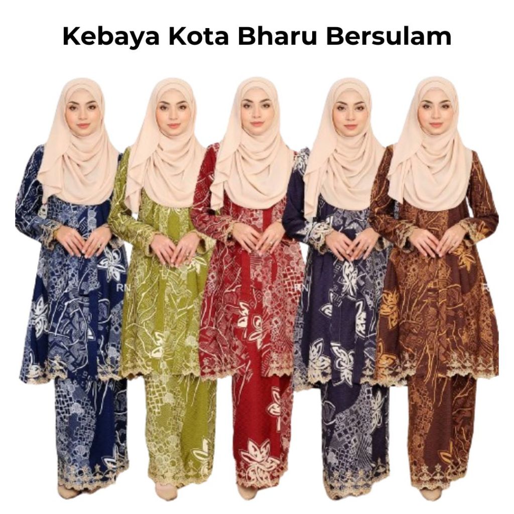 Baju Kebarung Kebaya Kota Bharu Muslimah Labuh Songket Sulam Raya ...