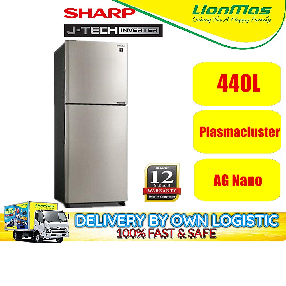 SHARP 440L J-TECH INVERTER REFRIDGERATOR SJ4422MSS FRIDGE PETI SEJUK ...