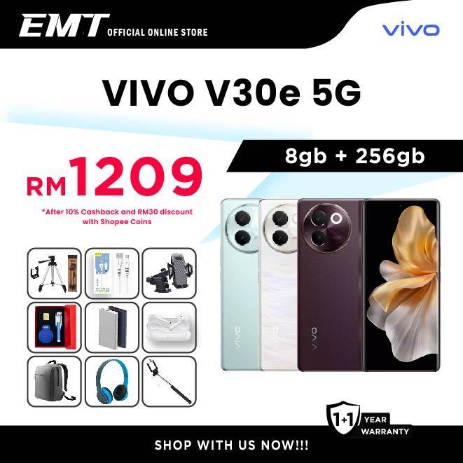 VIVO V30e 5G [8GB RAM 256GB ROM] / VIVO V27e - Original VIVO Malaysia | Shopee Malaysia
