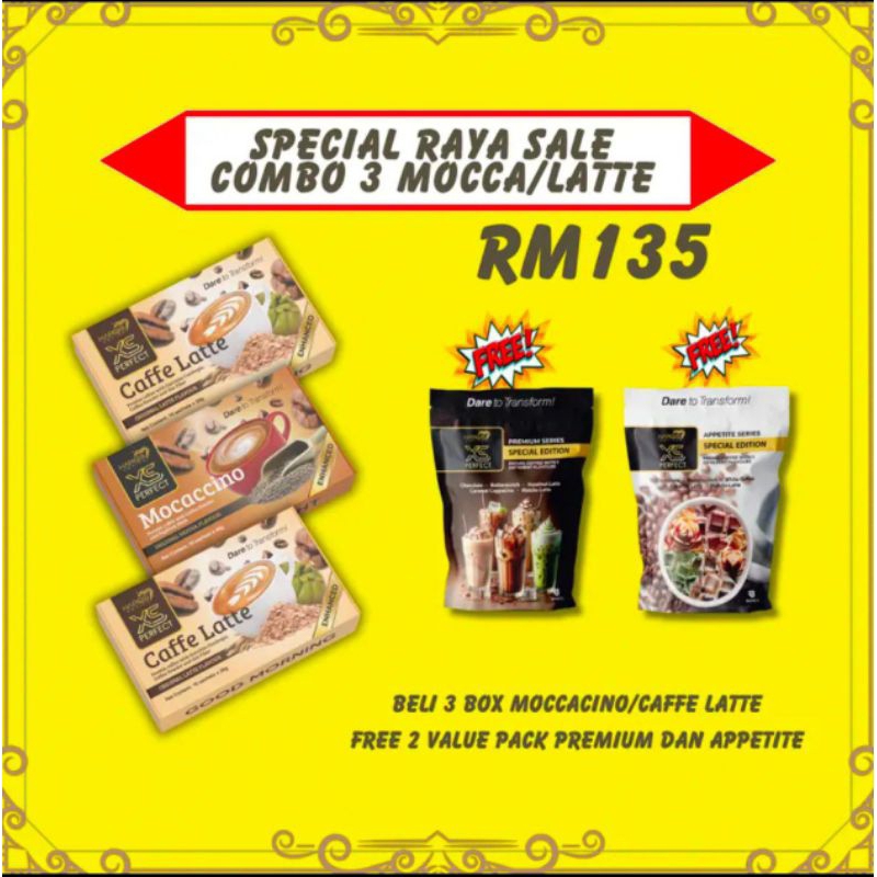 RAYA SPECIAL COMBO 3 MOCCACINO, CAFFE LATTE ORIGINAL 💯 | Shopee Malaysia