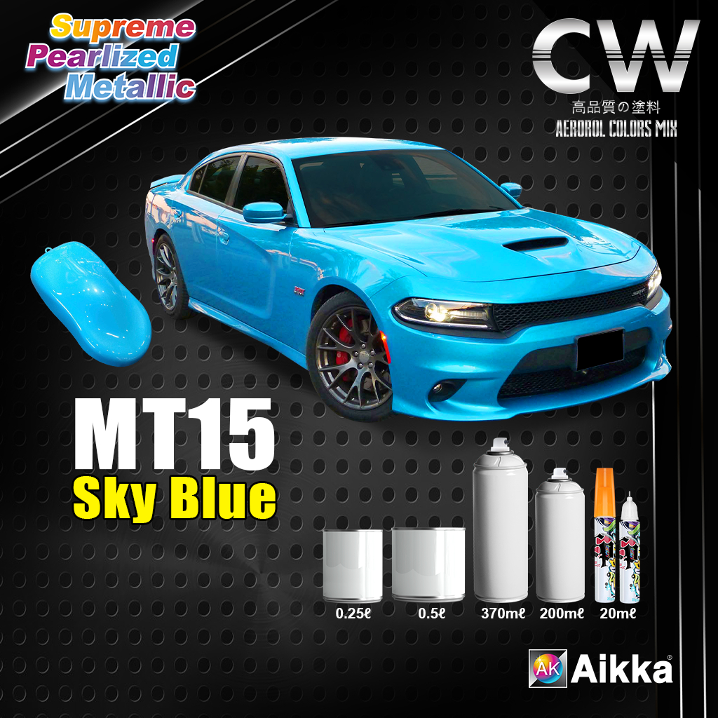 2K Paint 【 AIKKA MT15 Sky Blue 】 SUPREME PEARLIZED METALLIC Car Motor ...