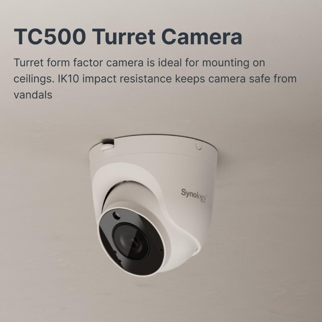 Synology TC500 Hemispherical IP Camera 5MP Indoor Monitor AI Smart ...