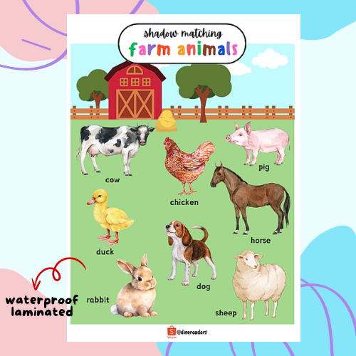Match the Farm Animals, Shadow Matching, Busy Book, Toddler Activity ...
