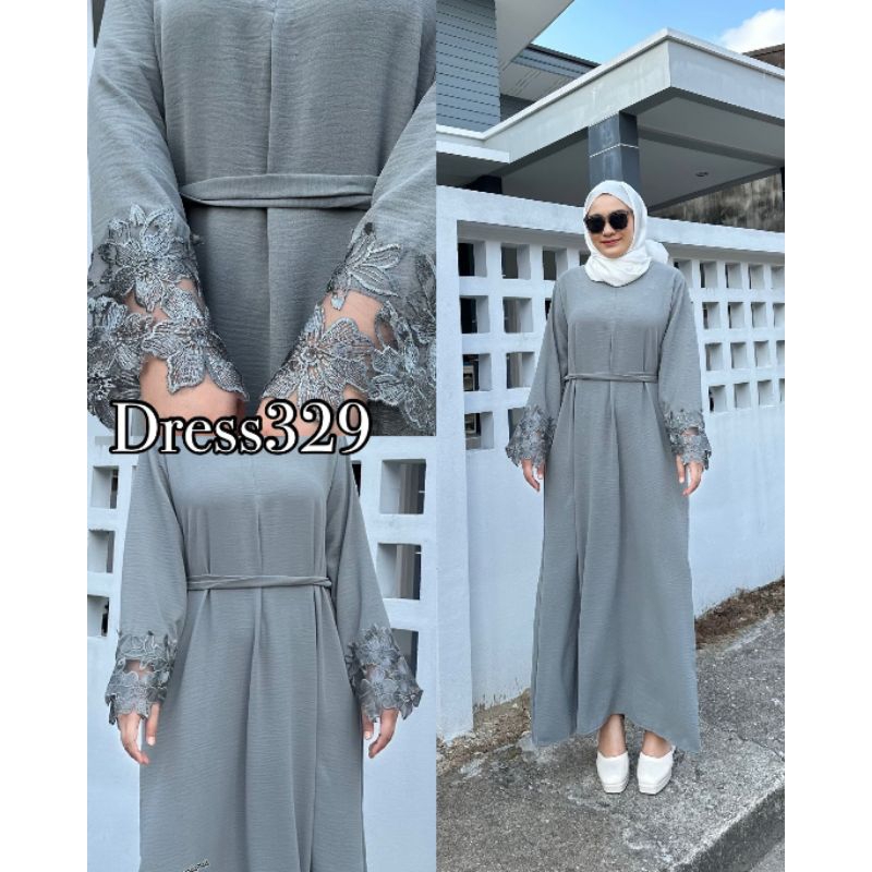 Abaya lace tangan tali asing kod 329 | Shopee Malaysia