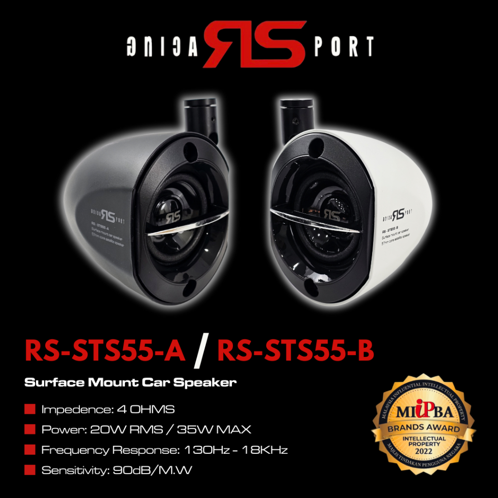 RS RACING SPORT (RS-STS55-A / B) Surface Mount Car Speaker Pillar ...