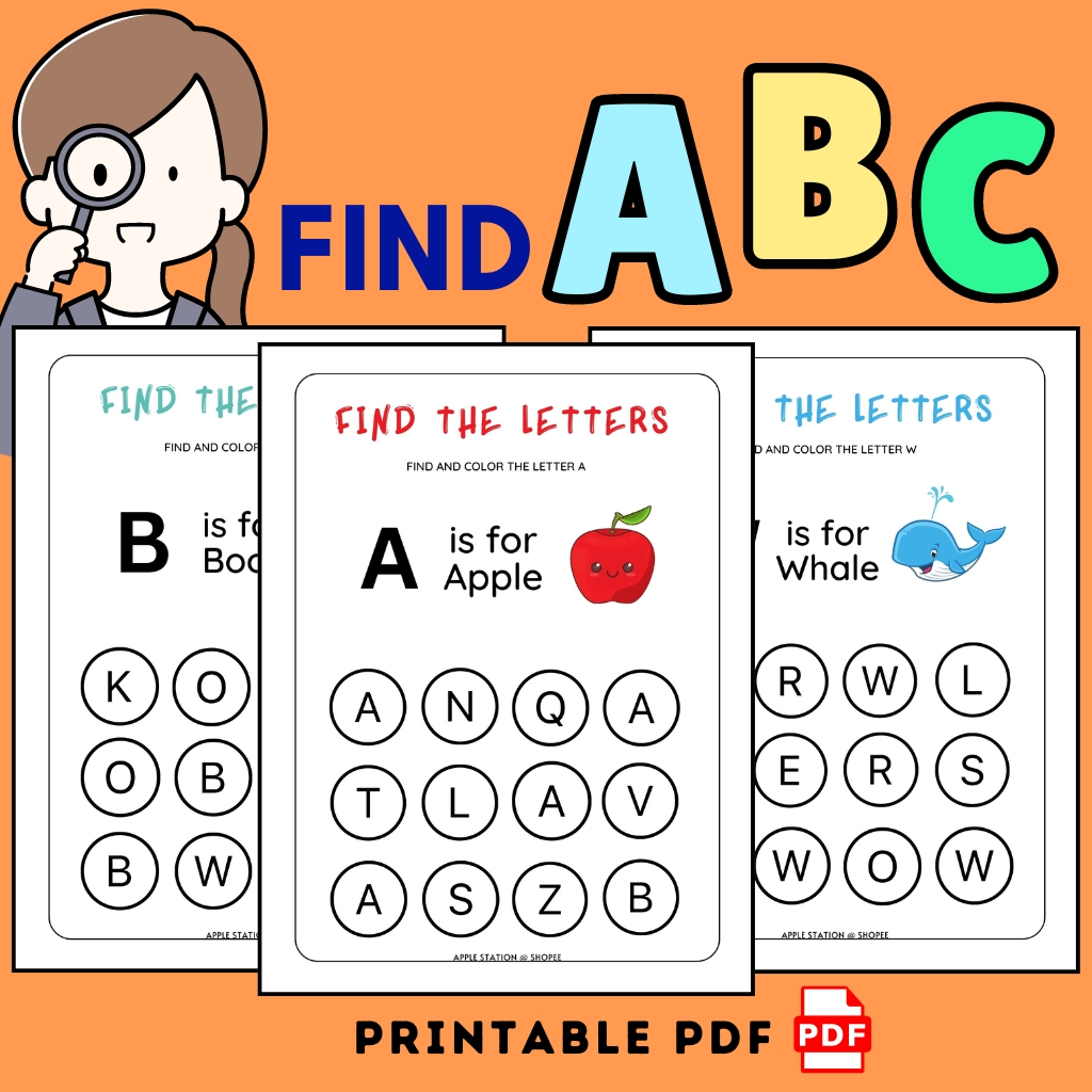 [PDF] Find The Letter Uppercase and Lowercase Worksheet for Preschool ...