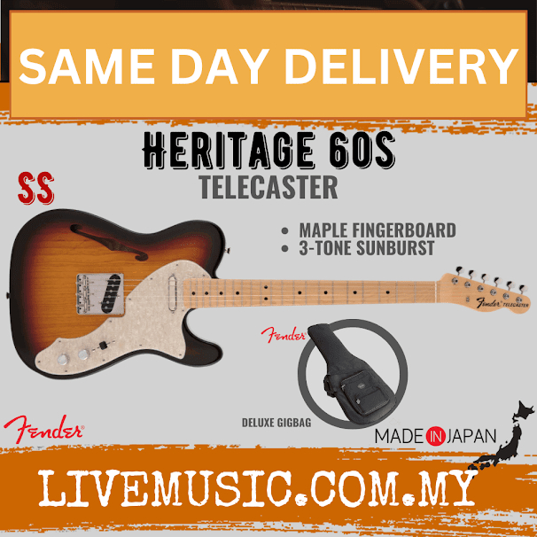 Fender Japan Heritage 60s Telecaster Electric Guitar, Maple Fretboard ...