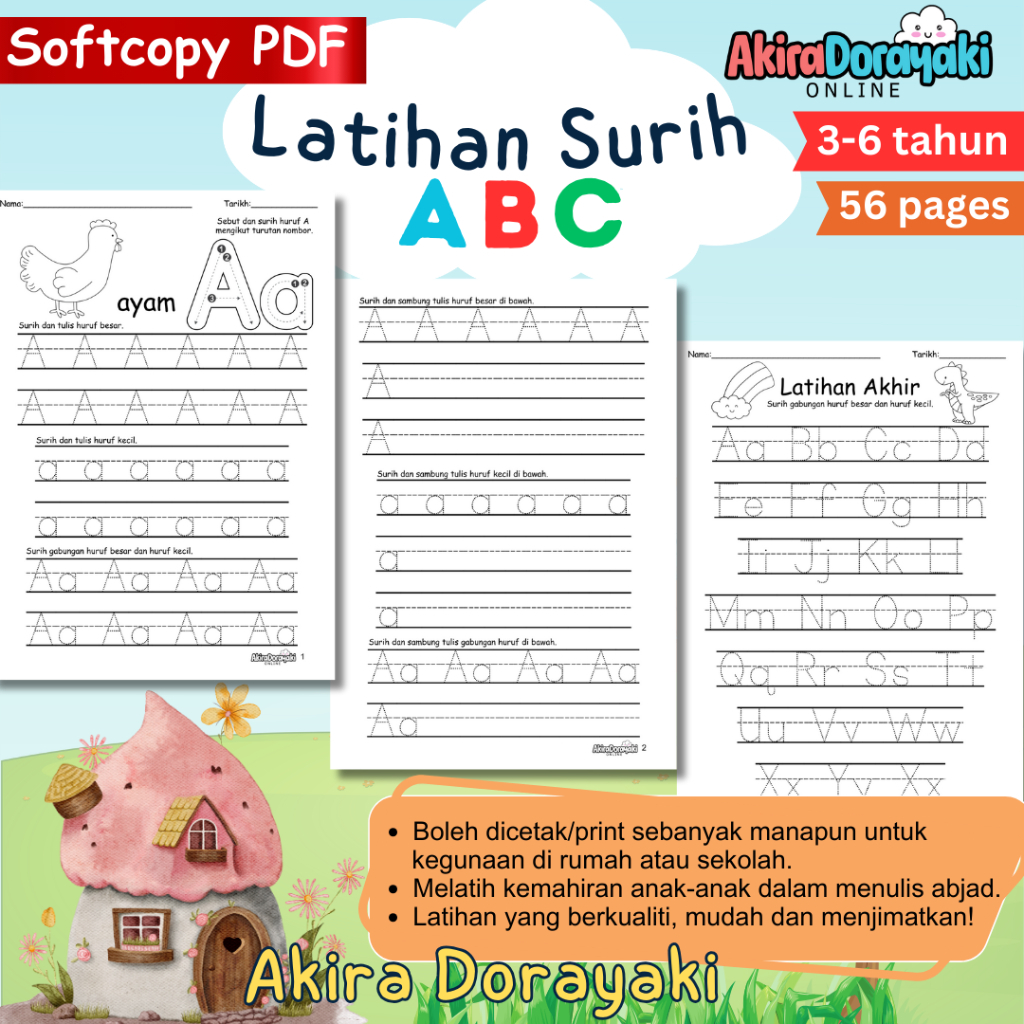 03 PDF [softcopy] Latihan Menulis Surih ABC Bahasa Melayu Lembaran ...