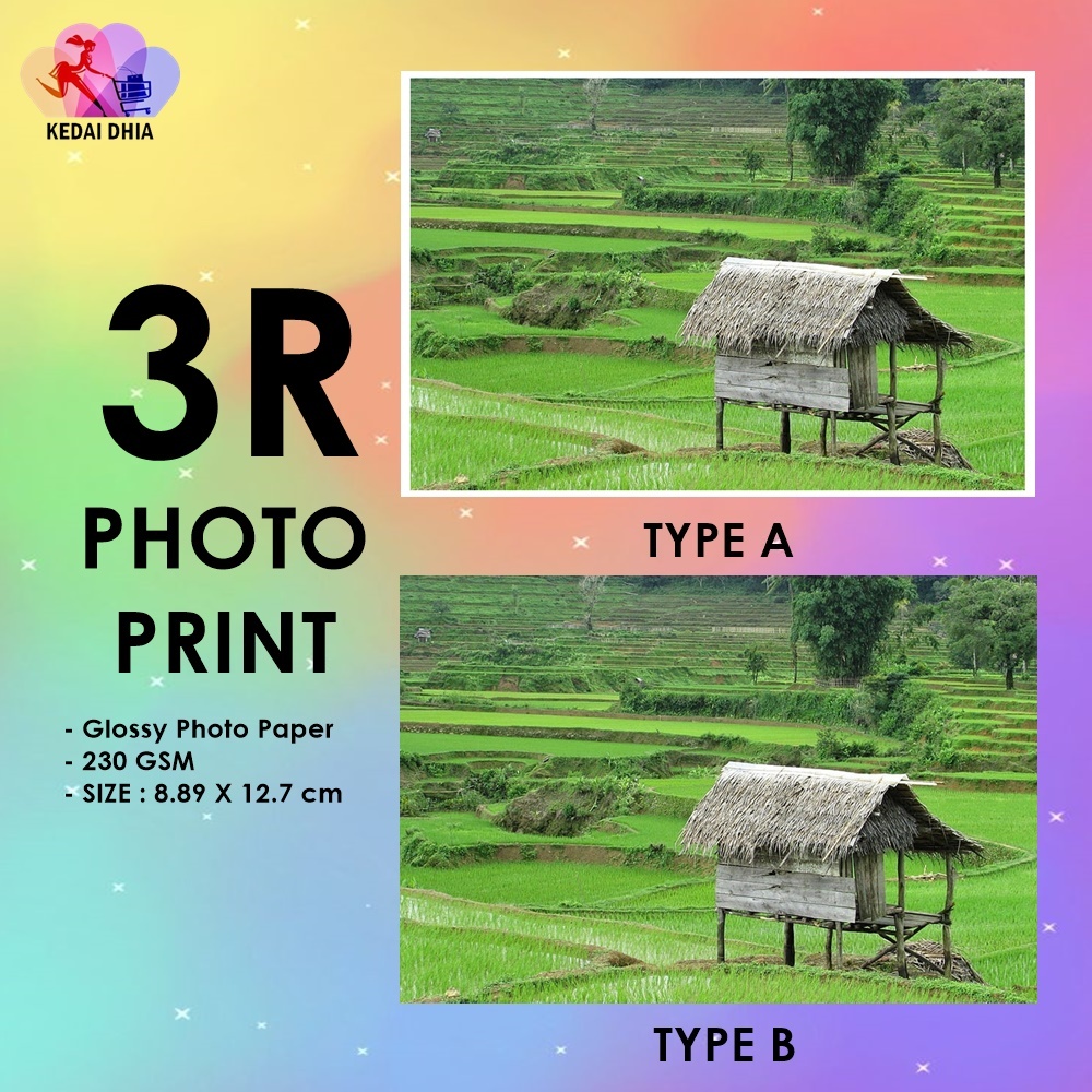 3R Photo Printing 1pc(minimum order 10pcs) Cetak/Cuci Gambar Kenangan ...