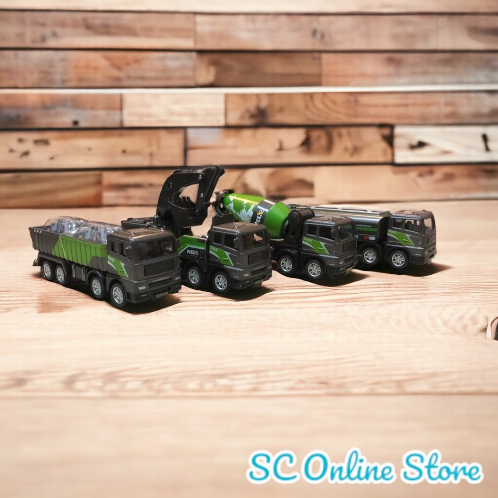 Alloy Mixing Trucks| Scale Truck| Lori Tanki| Lori Pasir| Lori Cement| Kids Construction Toys ...