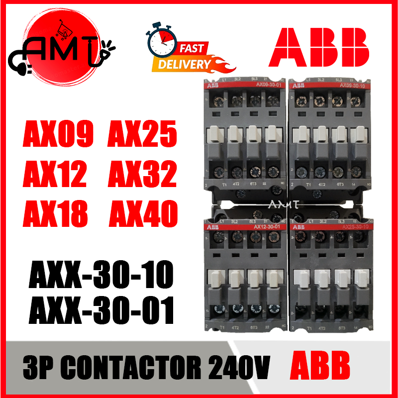 ABB 3P CONTACTOR 240V AX09 AX12 AX18 AX25 AX32 AX40 | Shopee Malaysia