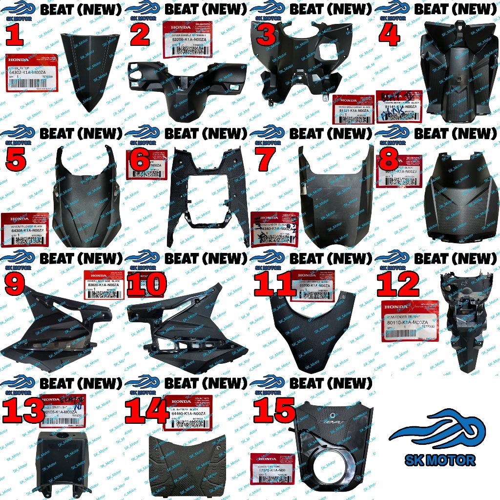 Honda BEAT V2 NEW Original Inner Cover Center Rear Fender Upper Under ...