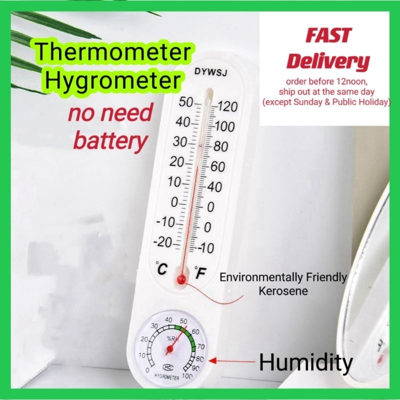 Vertical Wall Hanging Indoor or Outdoor Thermometer and Hygrometer ...