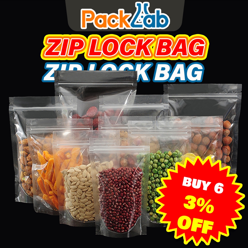 50Pcs Zip Lock Plastic Bag Cookies Packaging Food Grade Plastik Bag ...