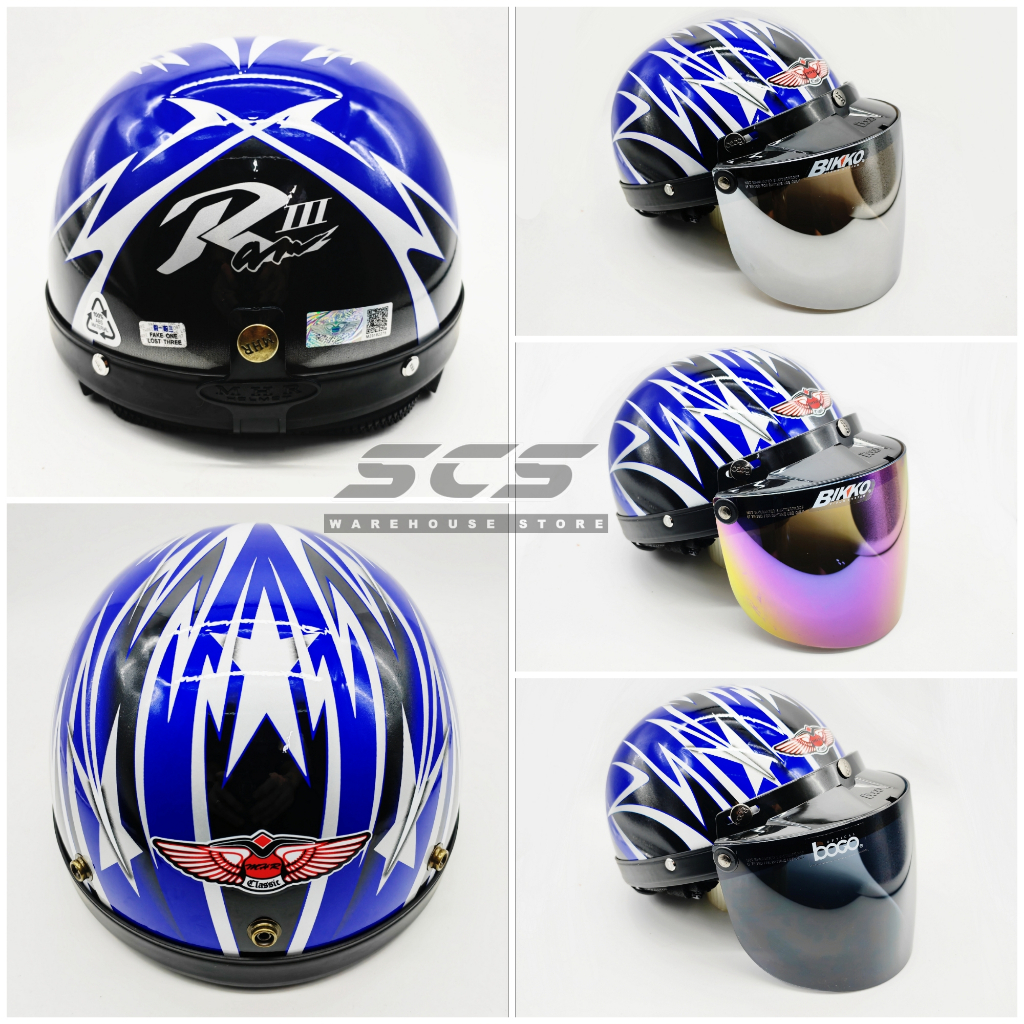 MHR III Half Cut Helmet Original MHR 3 STELLA BLUE EX5 KRISS RSX150 ...