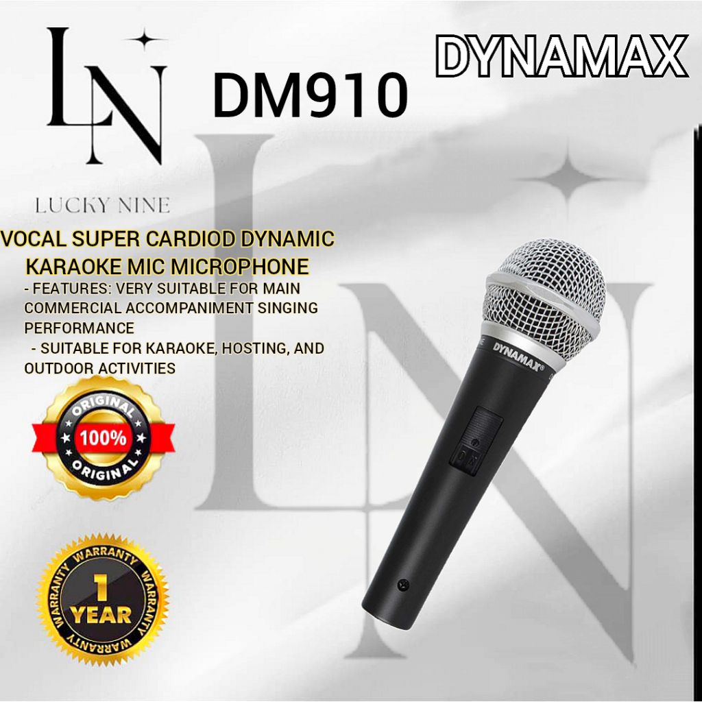 Dynamax Vocal Super Cardiod Dynamic Karaoke Mic Microphone PHDNDX-DM910 ...