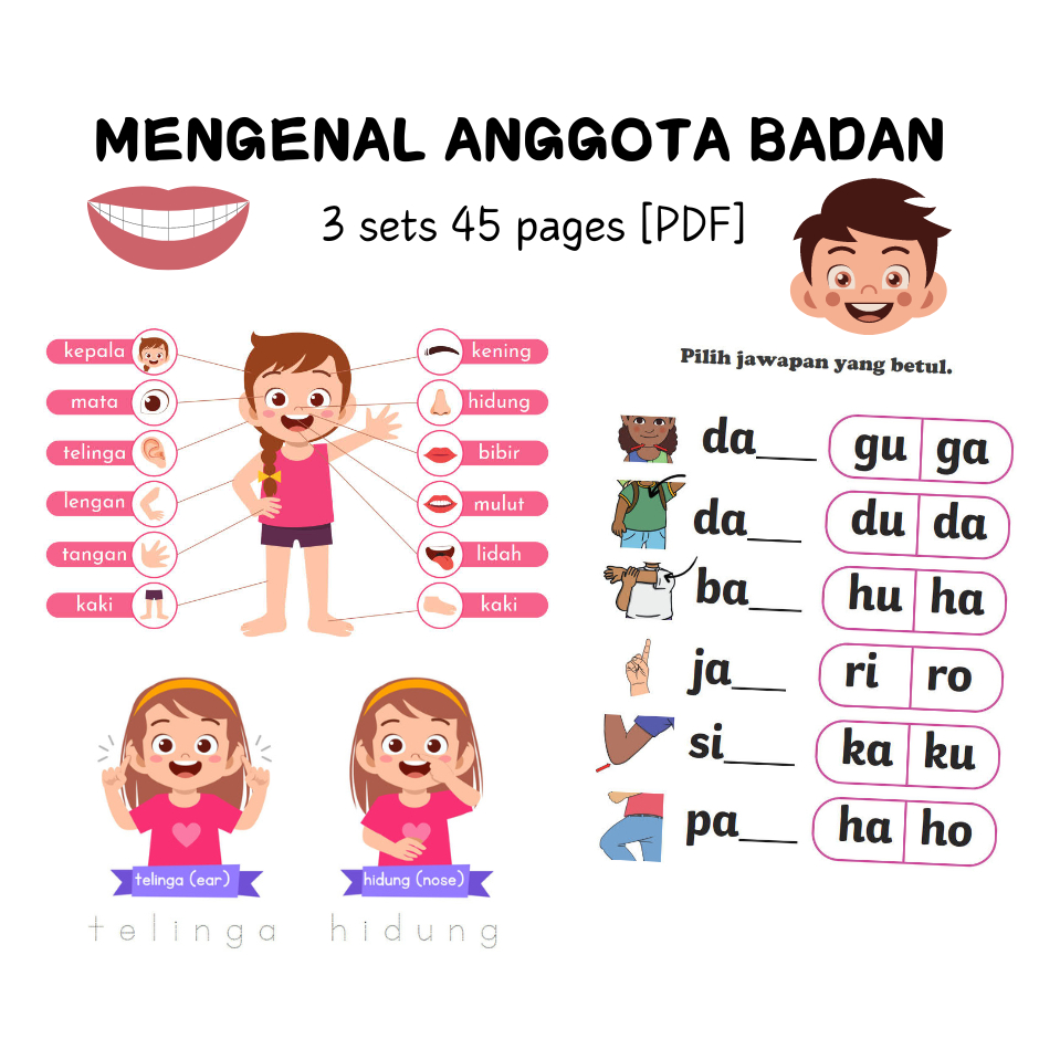 A534 – [PDF] Mengenal Anggota Badan 3 sets 45 pages - prasekolah ...