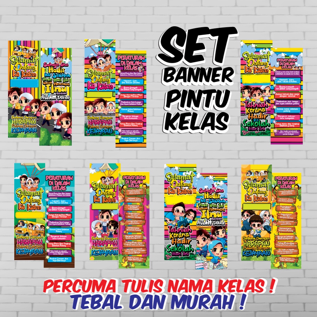 SET BANNER PINTU KELAS TEBAL DAN MURAH | Shopee Malaysia