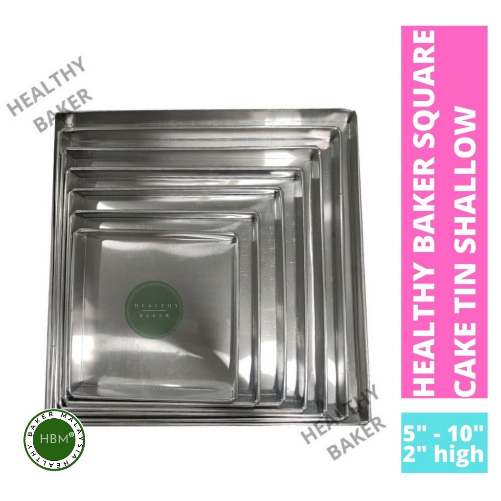 Ready Stock Aluminium Shallow Square Cake Mould Fix – 5''-10'' X 2 ...