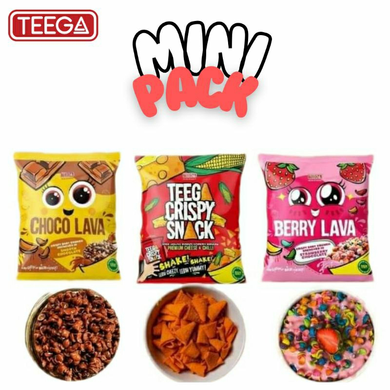 Teega Mini Pek Choco Lava Berry Lava Crispy Snack Cheese 25g | Shopee ...