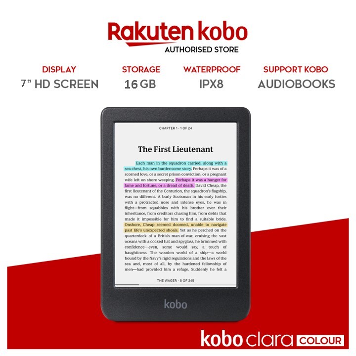 Rakuten Kobo Clara Colour/ Clara BW eReader E Ink Carta ComfortLight ...