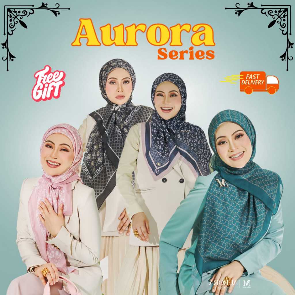 Aurora Series Bidang 45' Minaz Hijab NEW Collection Bawal Premium ...