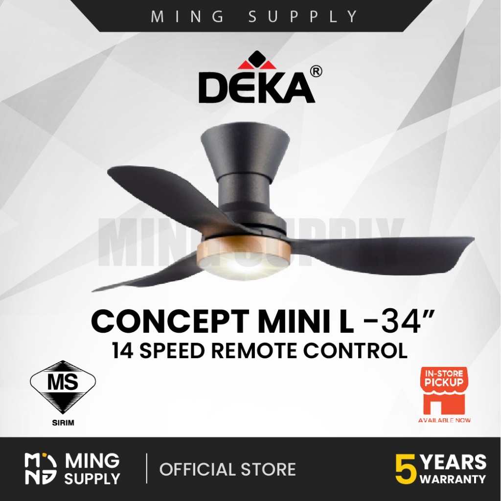 (Sirim) DEKA Concept Mini LED Ceiling Fan Remote Control 7+7 Speed ...