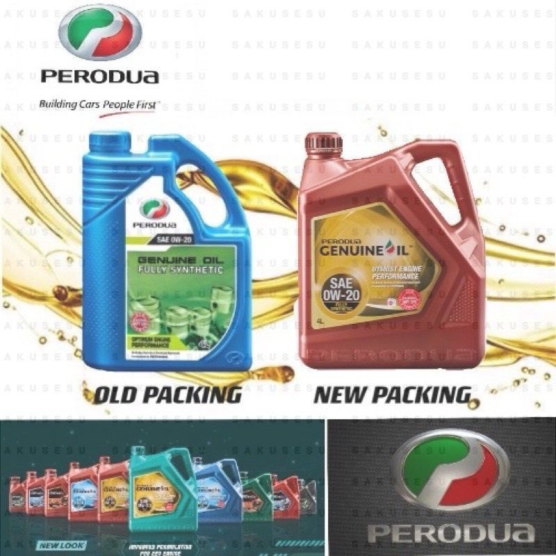 Perodua SAE 0W20 Fully Synthetic Engine Oil (4L)Perodua protan Bezza ...