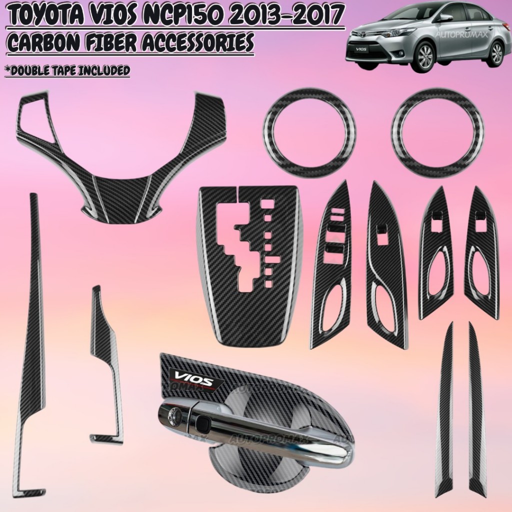 AUTOPROMAX TOYOTA VIOS NCP150 2013-2017 CARBON FIBER ACCESSORIES ...