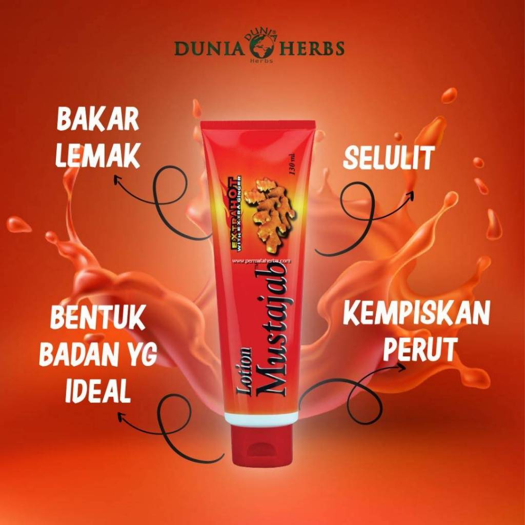 LOSYEN MUSTAJAB - EXTRA HOT WITH EXTRA GINGER Lotion 130ml Losyen ...