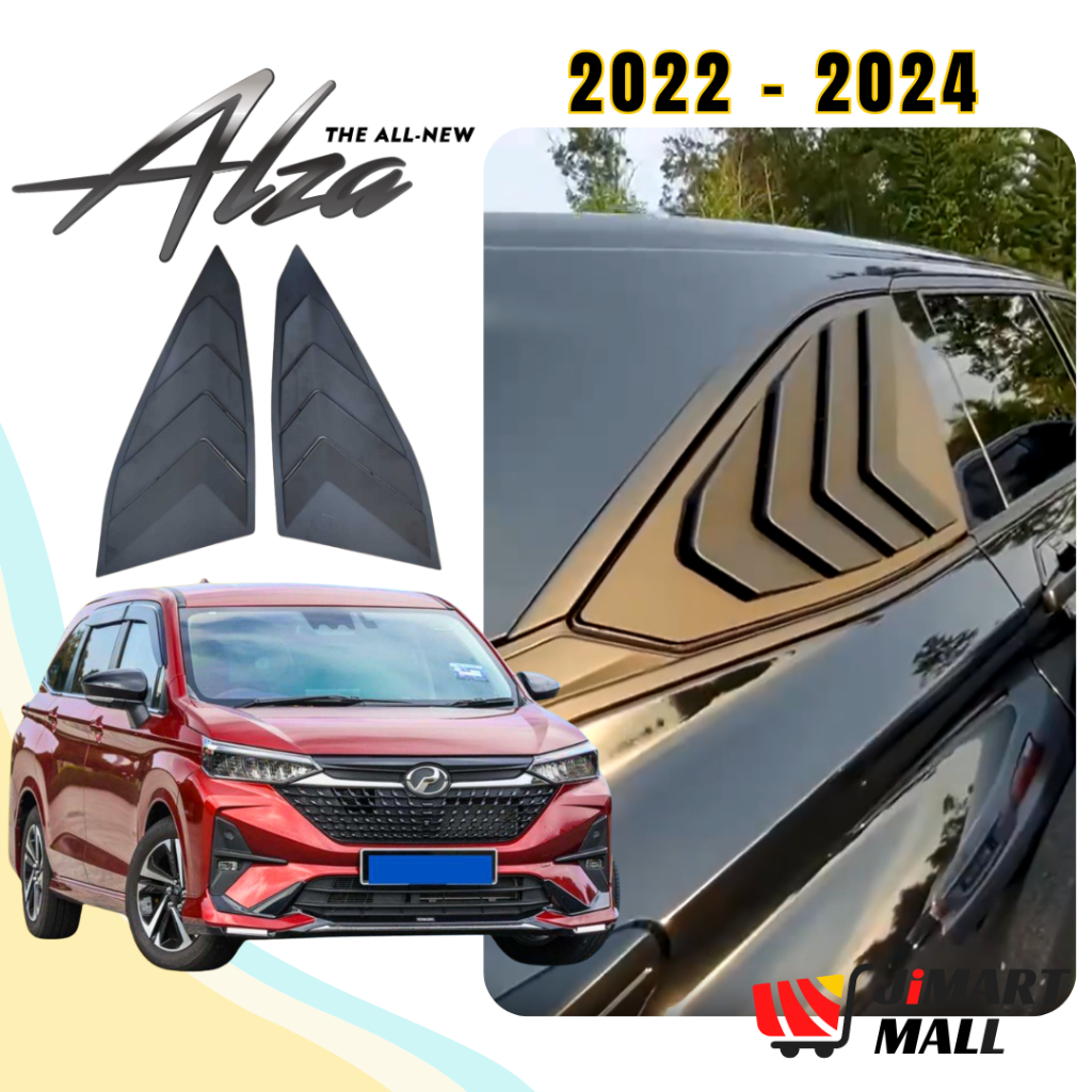 PERODUA NEW ALZA 2022 WINDOW COVER MATTE BLACK Protector Rear Side RH ...