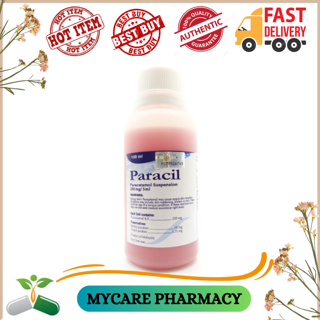 PARACIL Paracetamol Suspension 120mg/5ml 100ML [EXP 06/2025] | Shopee ...