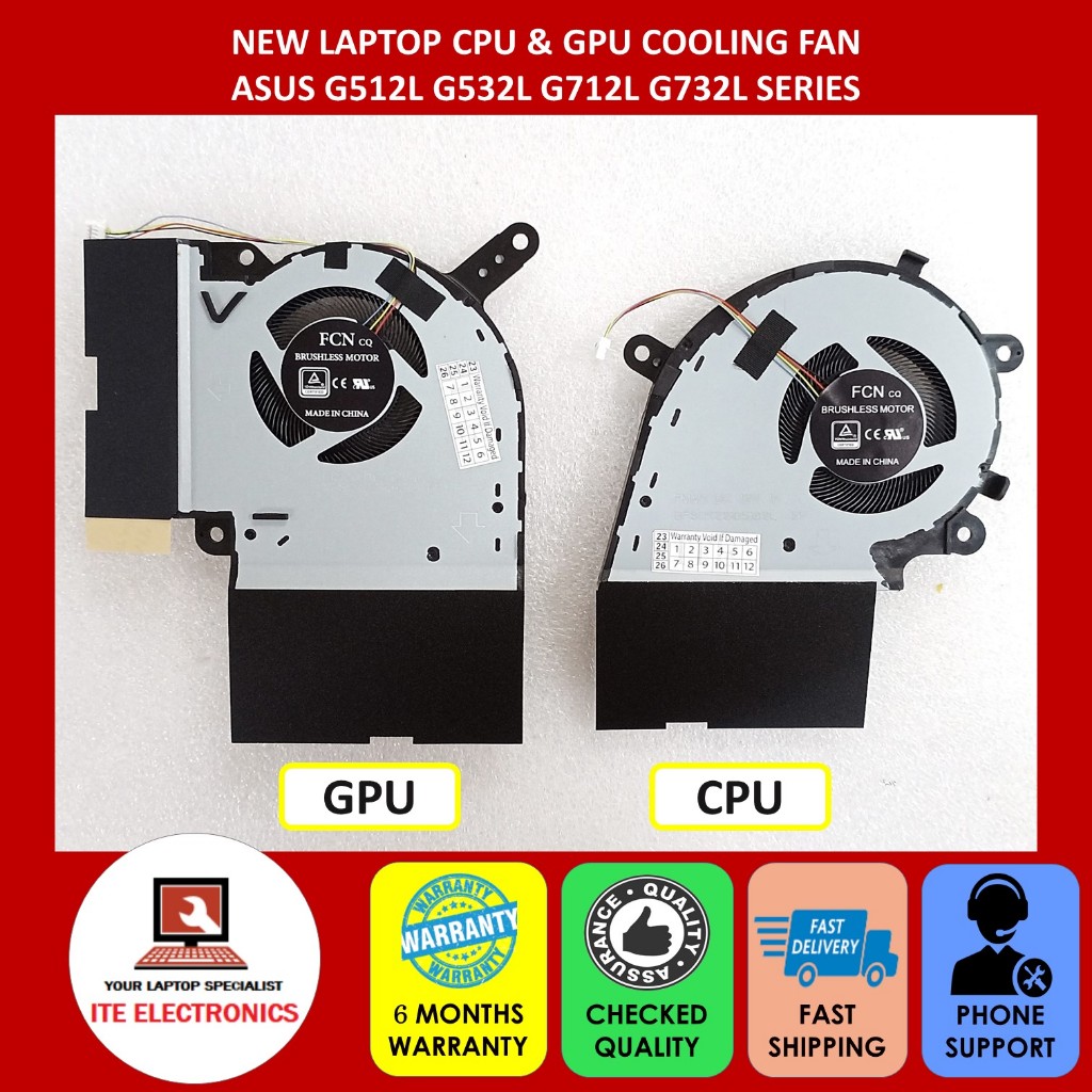 NEW ASUS G512L G532L G712L G732L SERIES LAPTOP CPU & GPU COOLING FAN ...