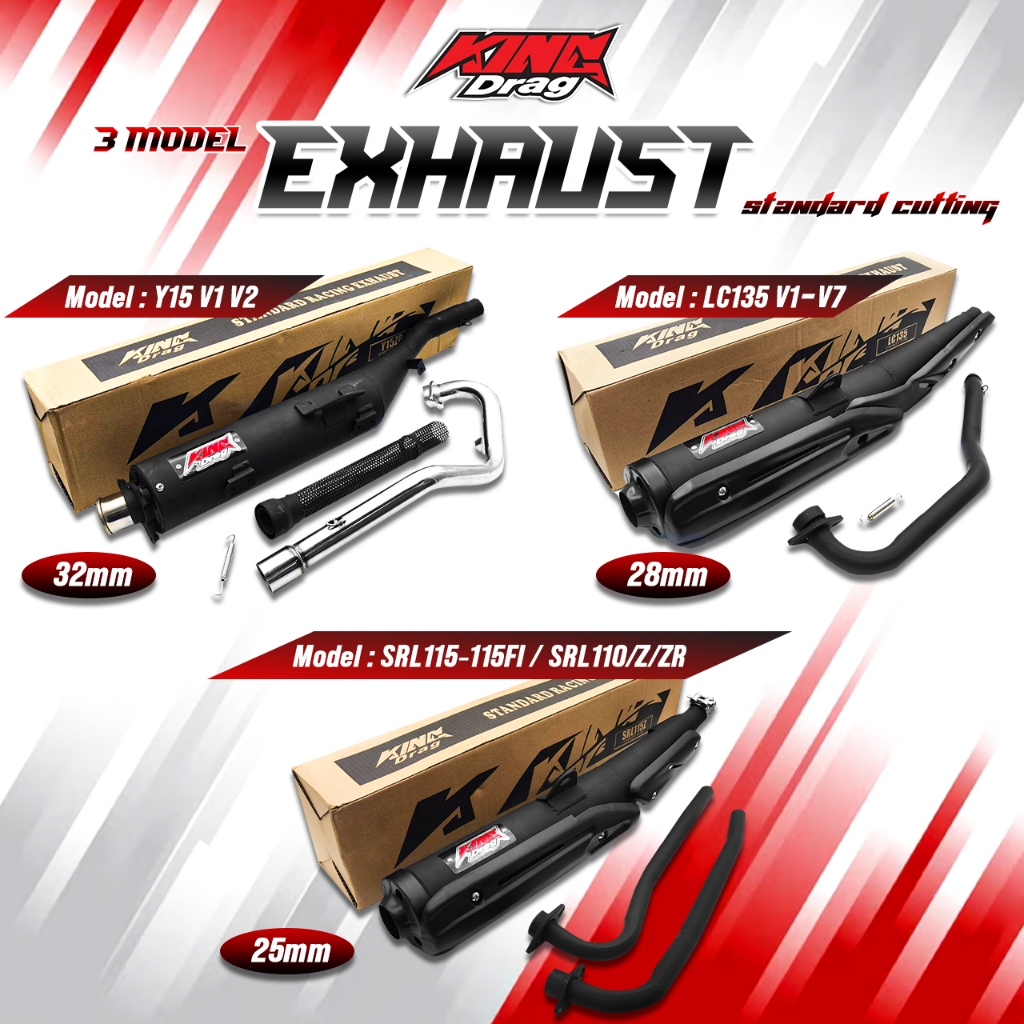 EXHAUST KING DRAG LC135 Y15 SRL Lagenda LC 135 SRL115 EKZOS STANDARD ...