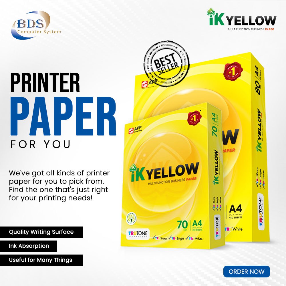 IK Yellow A4 70gsm, 80gsm Paper - 450's | Shopee Malaysia