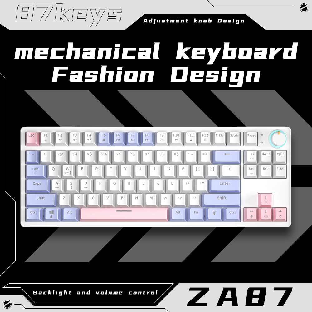 Zifriend ZA68 Wireless Mechanical keyboard 65% RGB Light Hotswap Knob ...