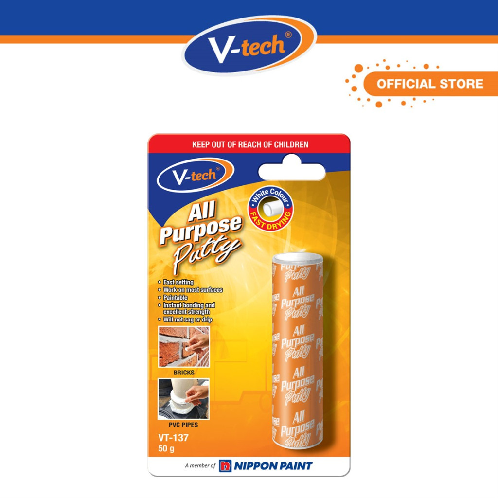 V-tech VT-137 All Purpose Putty - White (50g) | Shopee Malaysia