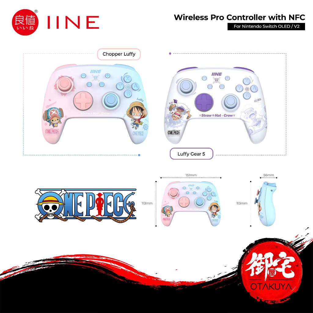 【2025 SALE】IINE Nintendo Switch OLED/V2 Wireless Bluetooth Pro Controller With NFC - One Piece ...