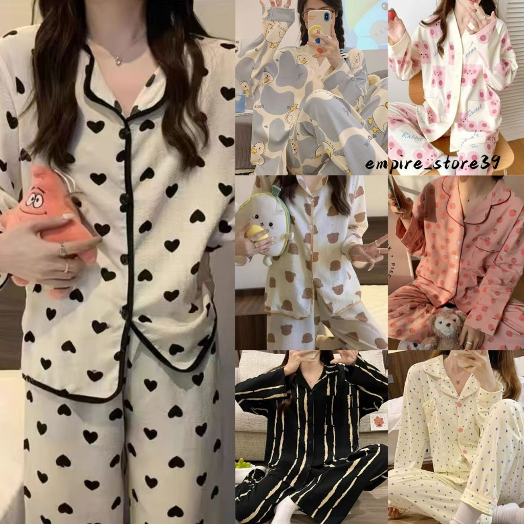 Ladies pajamas cute and sweet spring and autumn long-sleeved cardigan ...