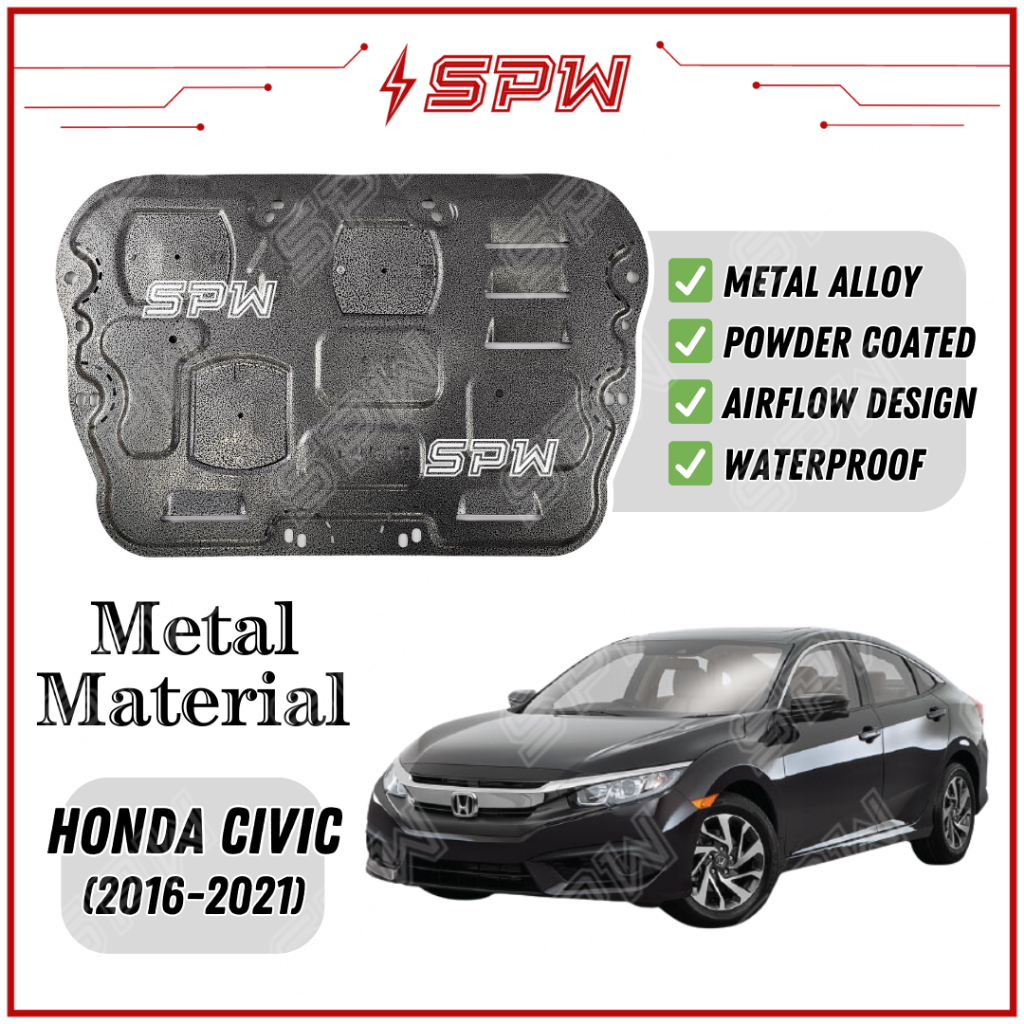 Honda Civic FC (2016-2021) Lower Under Engine Cover Metal Alloy (Powder ...