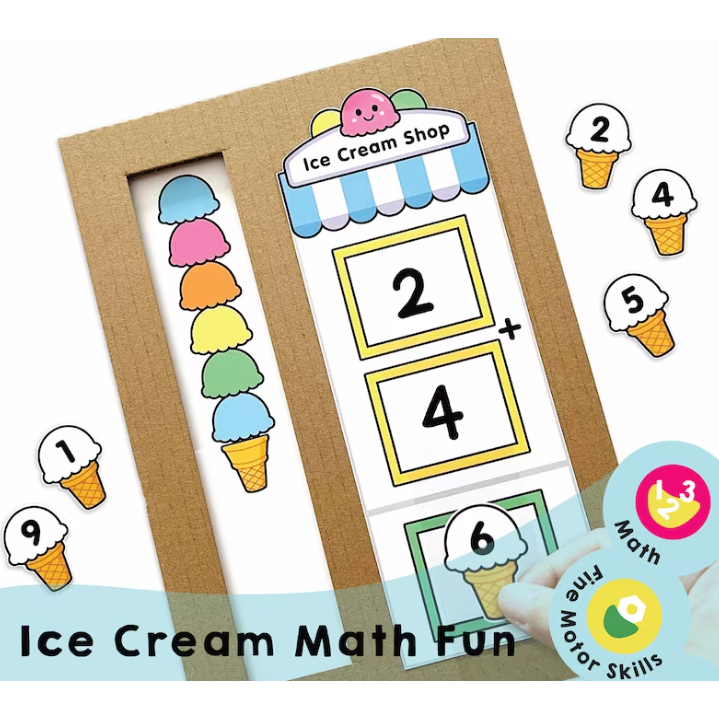 Softcopy] 101- Ice Cream Shop Math Activity Addition Substraction ...