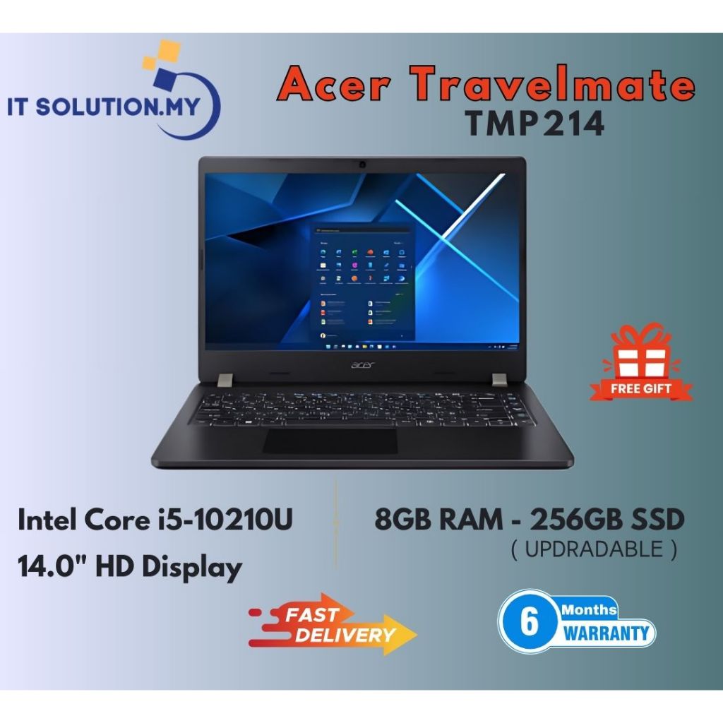 Acer Travelmate TMP214 -52-56TR Core i5-10th Gen 8Gb Ram 256gb Ssd 14.0 ...