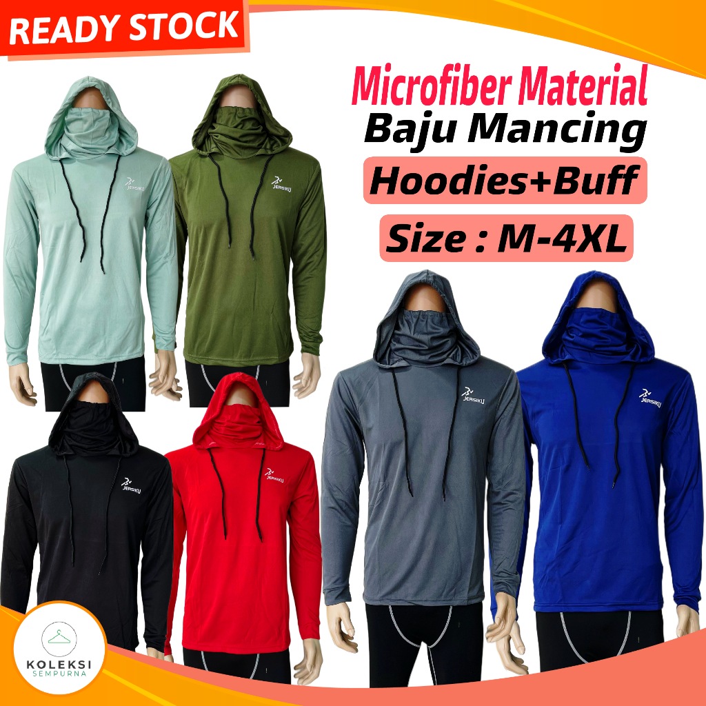 KOLEKSI SEMPURNA Baju Pancing Lengan Panjang Jersi Memancing Microfiber ...