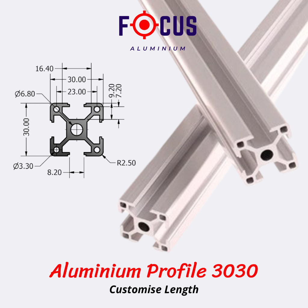 3030 ALUMINIUM PROFILE 3030 30x30 [ CUSTOMIZE LENGTH ] | Shopee Malaysia