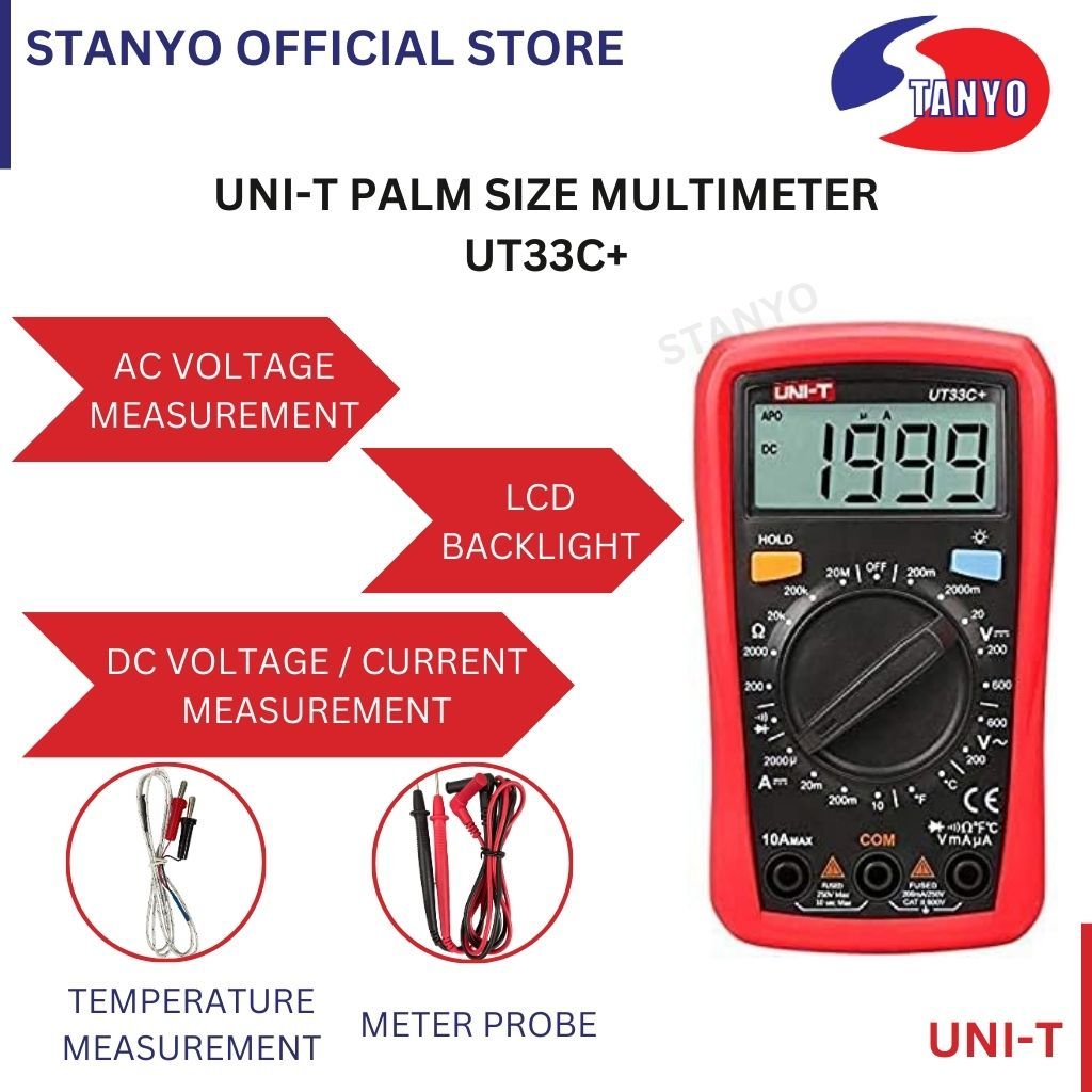 UNI-T PALM SIZE MULTIMETER DIGITAL MULTIMETER UT33C+ | Shopee Malaysia