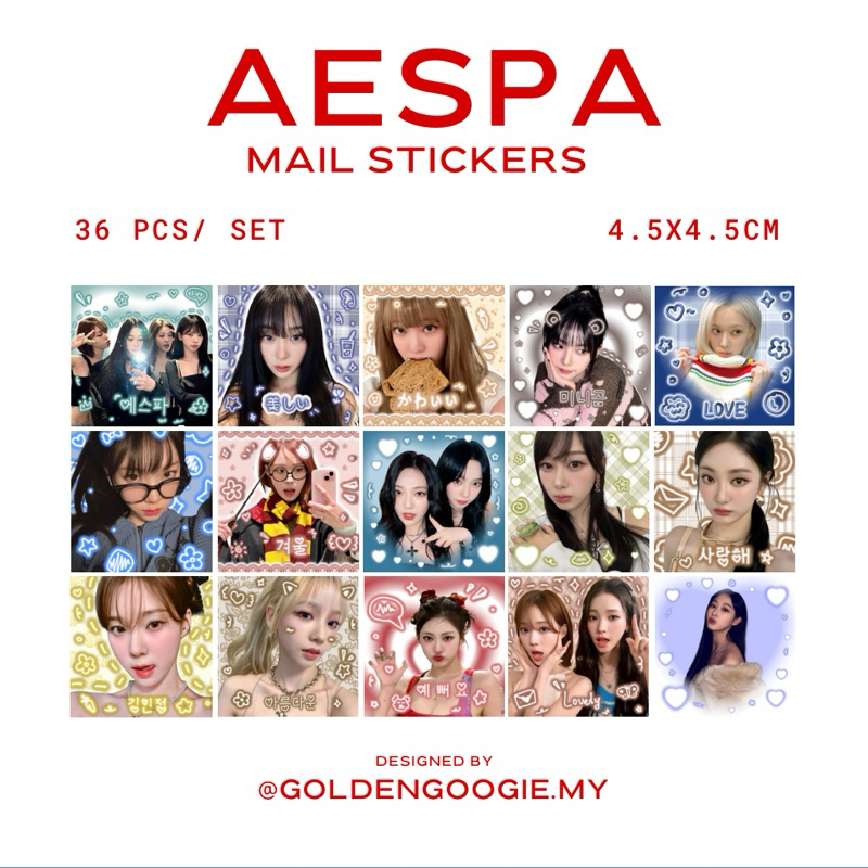 AESPA MAIL STICKERS DECO STICKERS SELF-DESIGNED HIGH QUALITY | Shopee ...