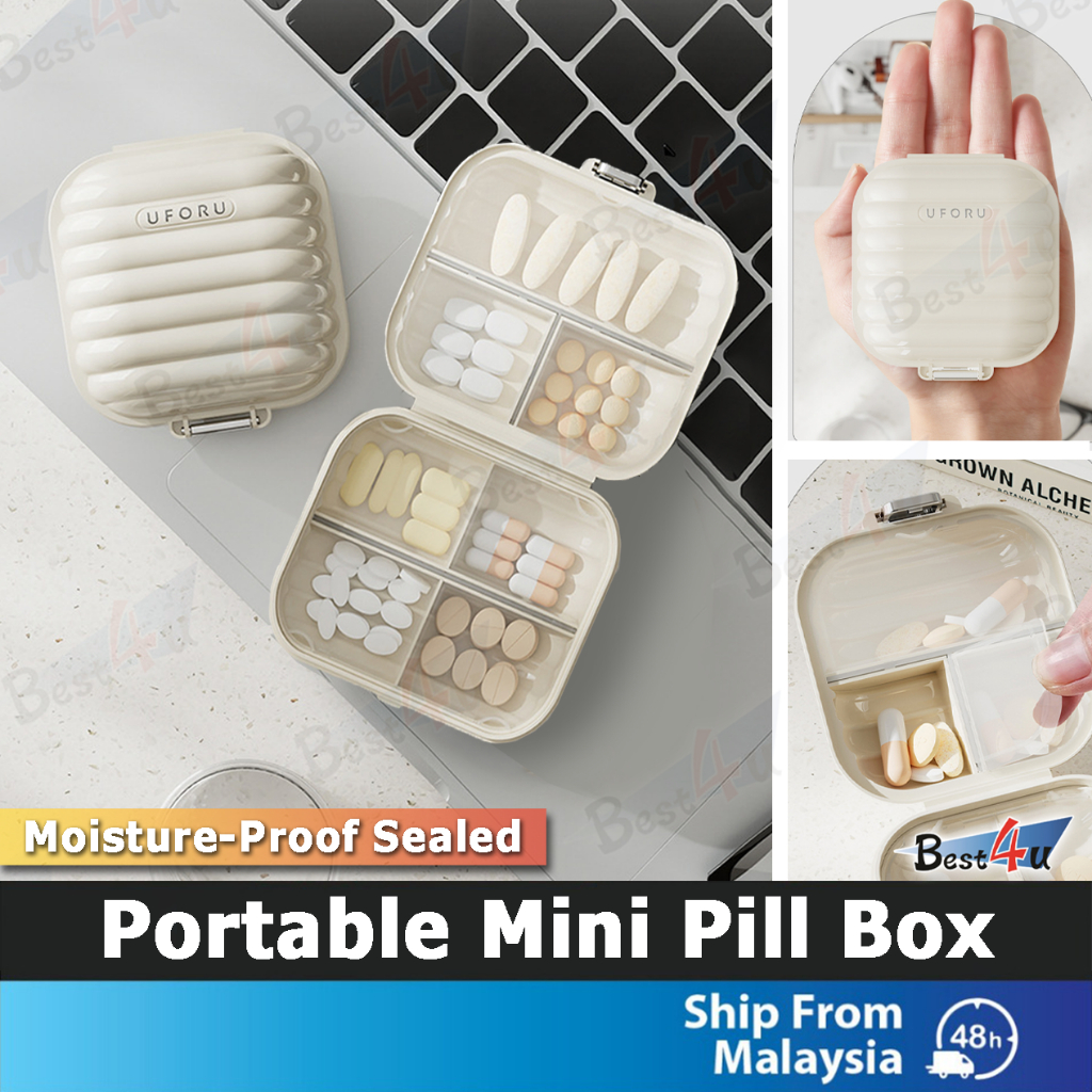 BEST4U Portable Mini Pill Box | Pill Organizer Case For Travel | Weekly ...